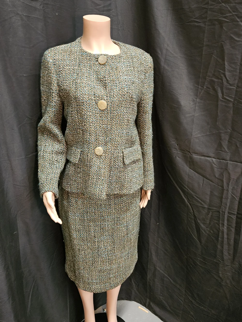 MaxMara | Jackets & Coats | A7 Max Mara Teal And Brown Tweed Jacket Ans ...